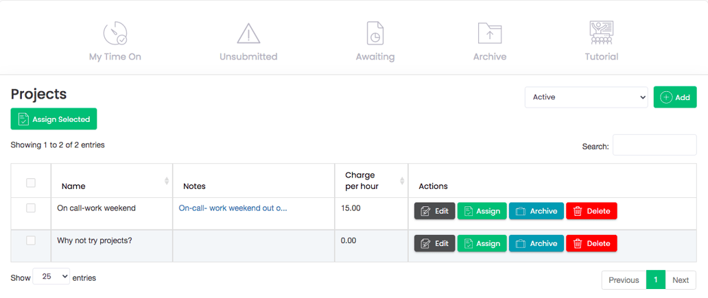 How to create and assign projects
