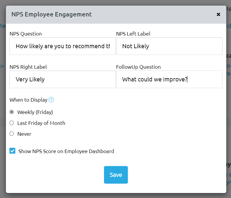 Employee Engagement NPS