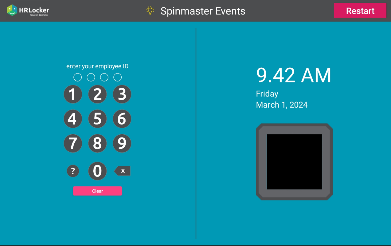 Using the HRLocker Clock-in Tablet App