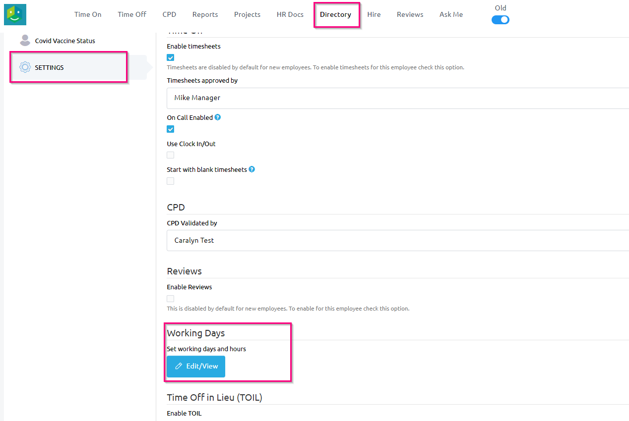 Assigning Work Patterns to employees