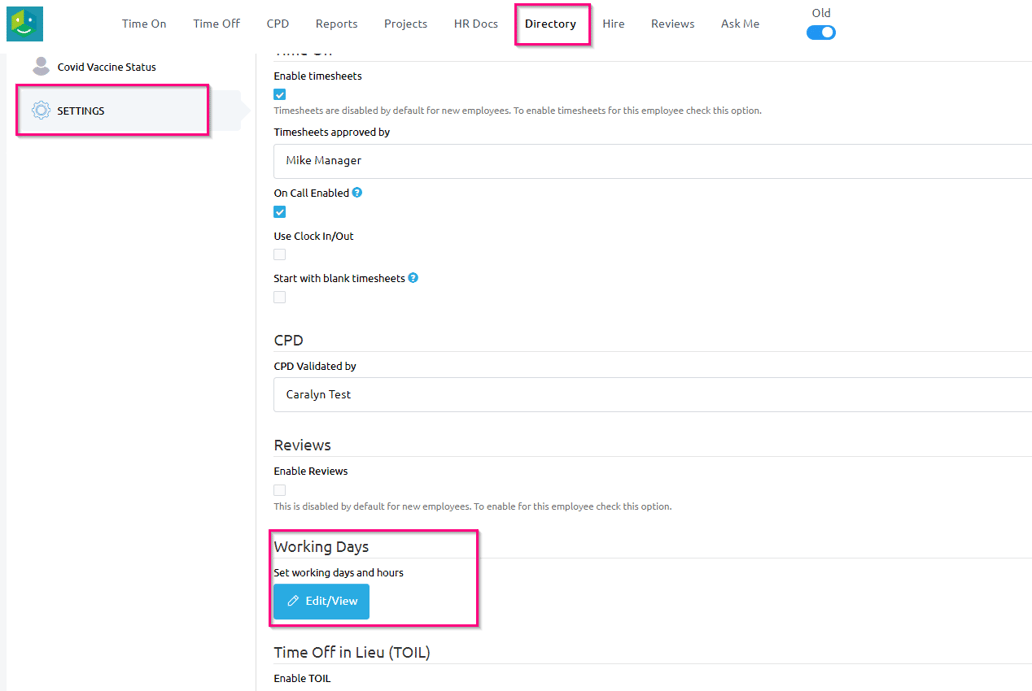 Assigning Work Patterns to employees