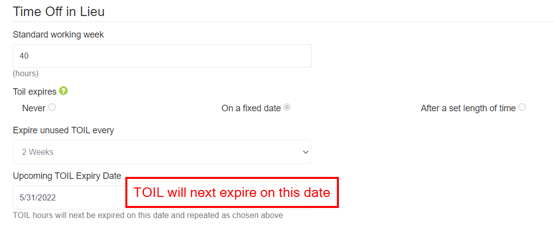 Types of TOIL (Time off in Lieu)